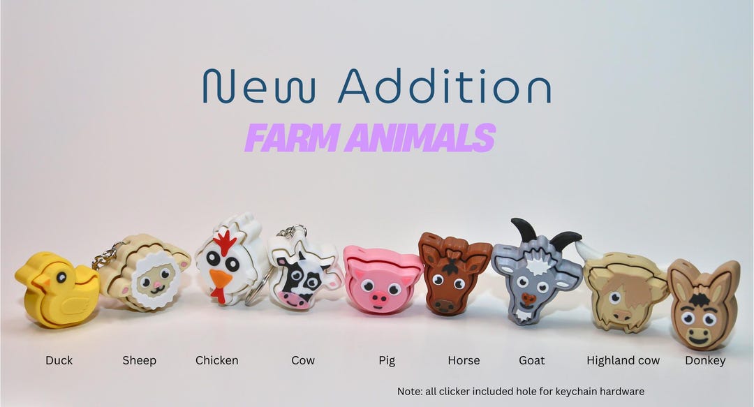 Farm Animal Fidget Clicker, Mechanical Clicker, 3D Printed Fun Toy ...