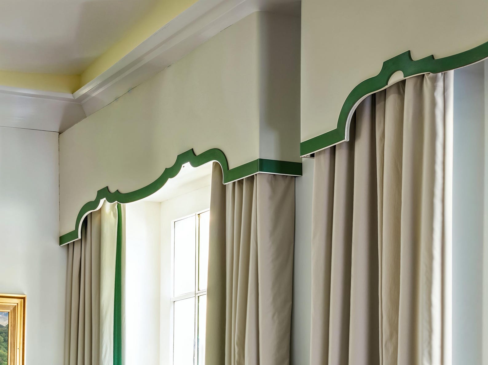 Beige Curtain Stopper With Trim, Curtain Stopper, Curtain Trim, Custom ...