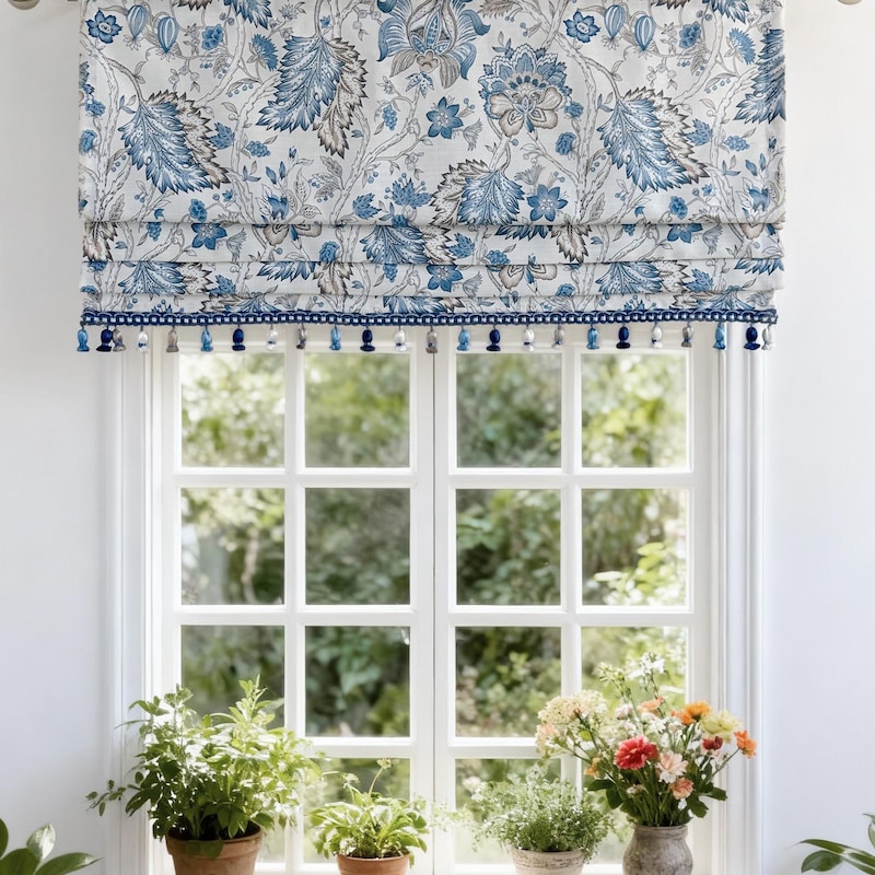 Faux Roman Shade Blue - Etsy