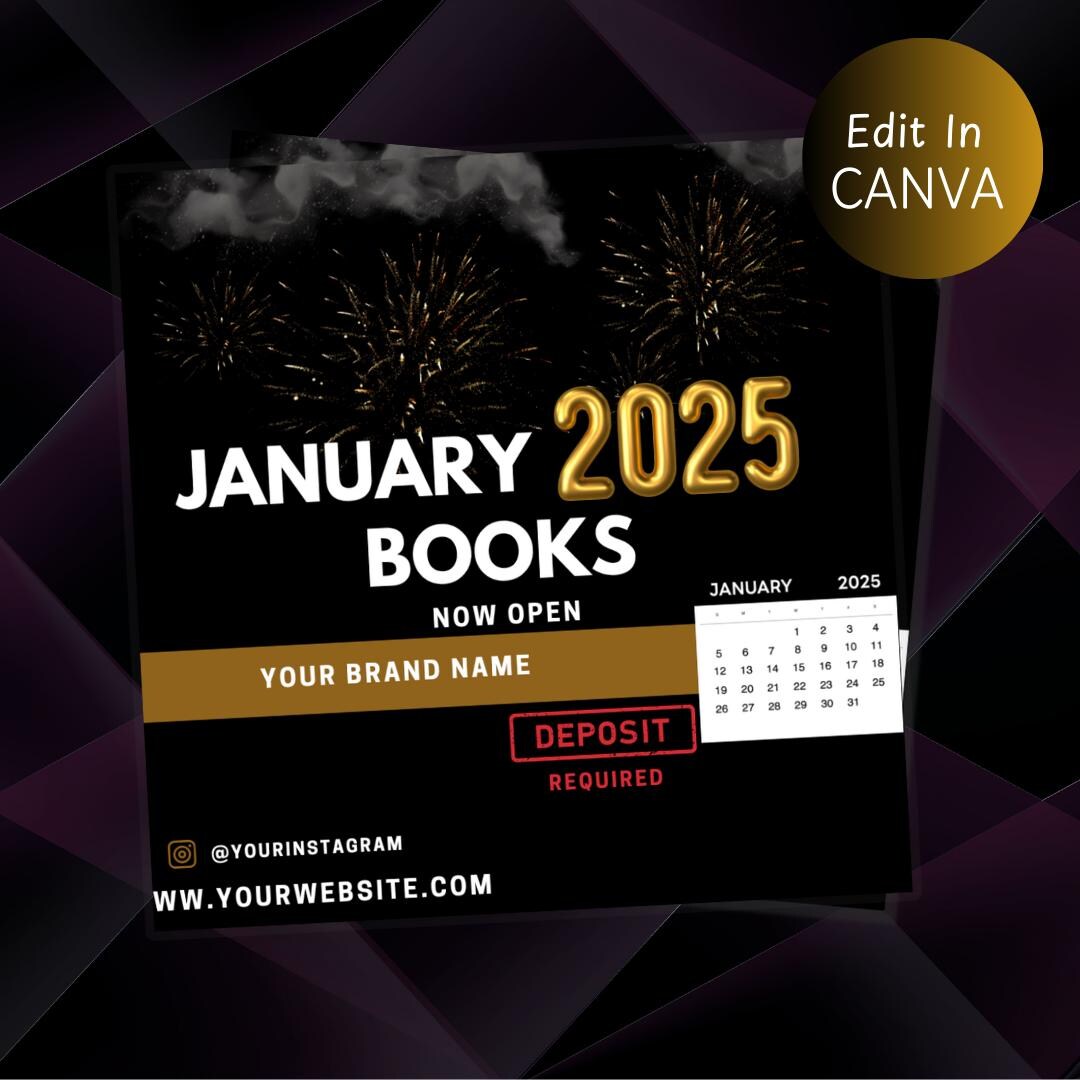 January Booking Flyer, New Year Flyer, Booking Flyer, Books Open ...