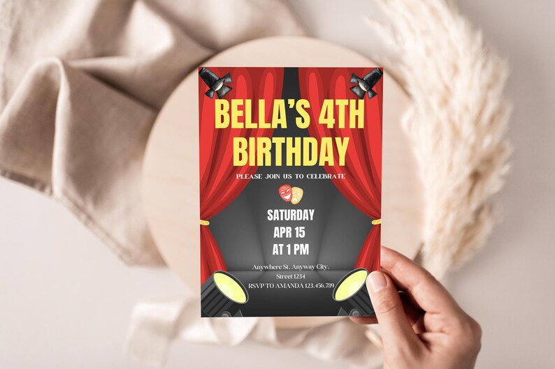 Theater Invitation Broadway Invitation Broadway Birthday Invitation ...