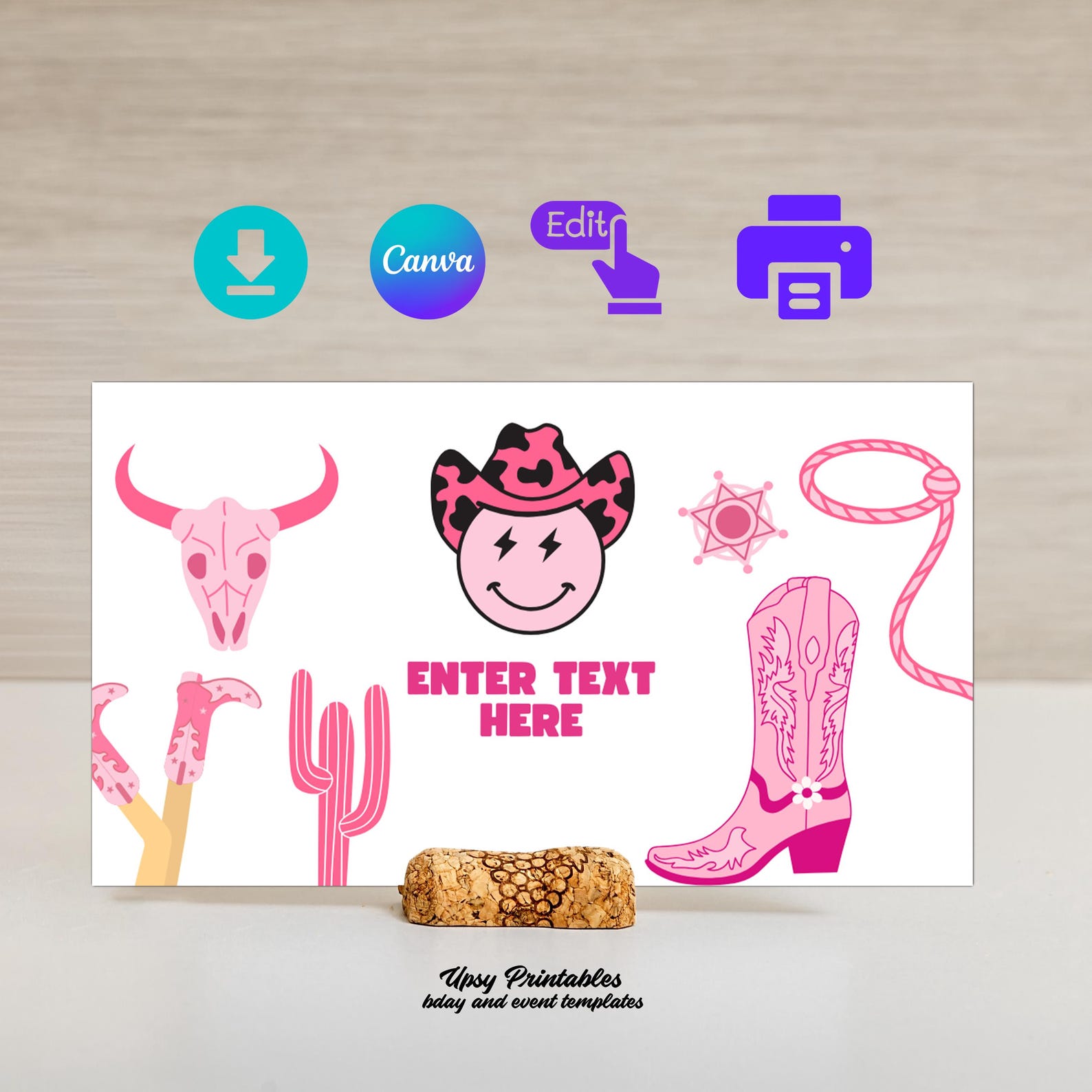 Editable Cowgirl Food Labels, Pink Wild West Party Tent Cards, Space ...