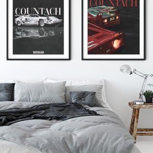 Lamborghini Countach Poster Retro Wall Art for Car Enthusiasts - Matte ...