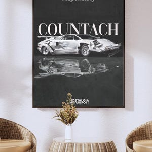 Lamborghini Countach Poster Retro Wall Art for Car Enthusiasts - Matte ...