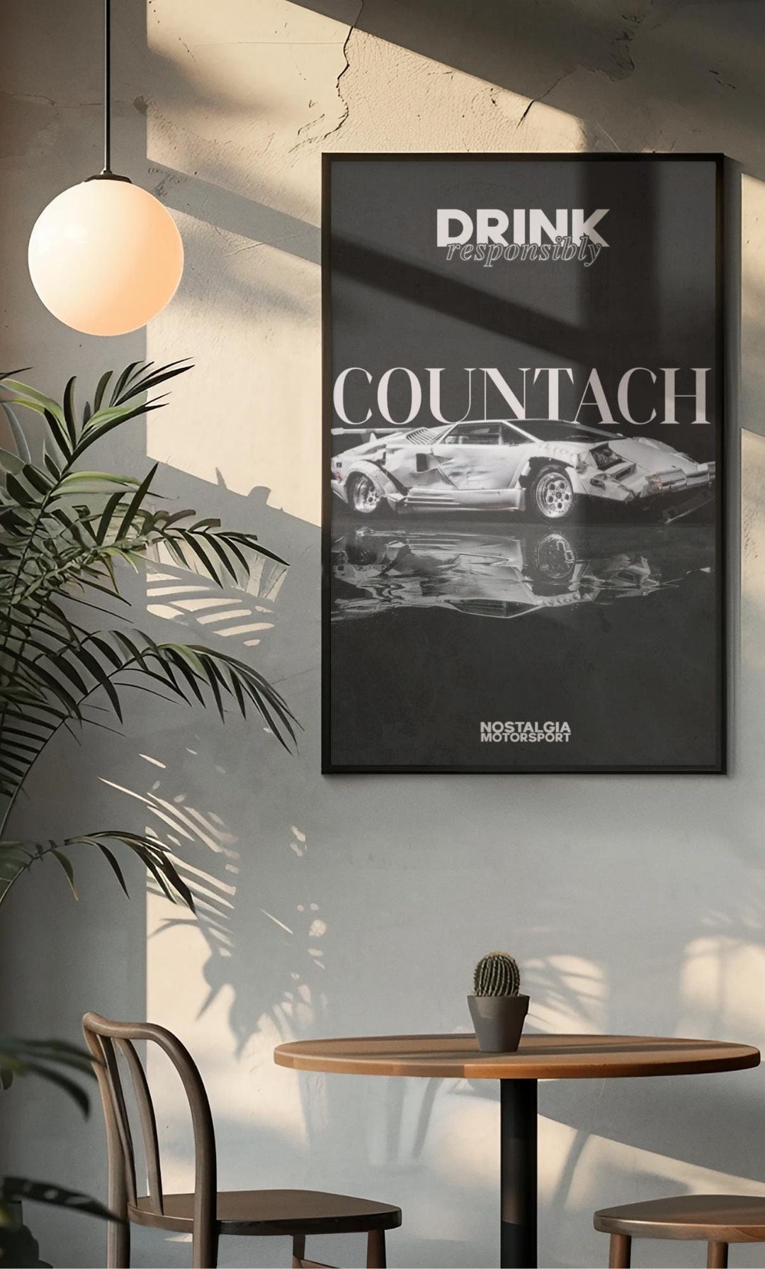 Lamborghini Countach Poster Retro Wall Art for Car Enthusiasts - Matte ...