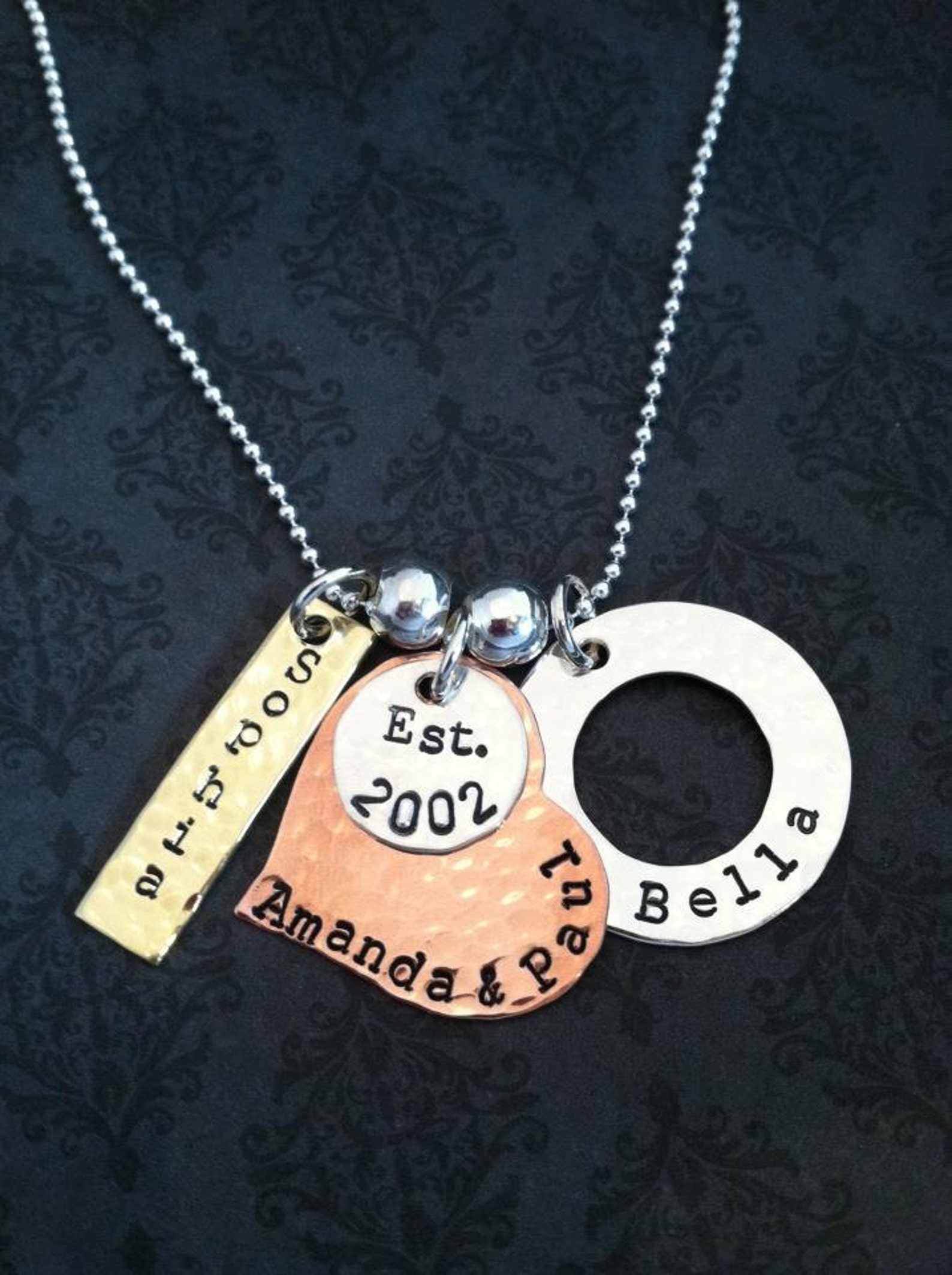Hand Stamped Jewelry Custom Personalized Necklace FAMILY - Etsy