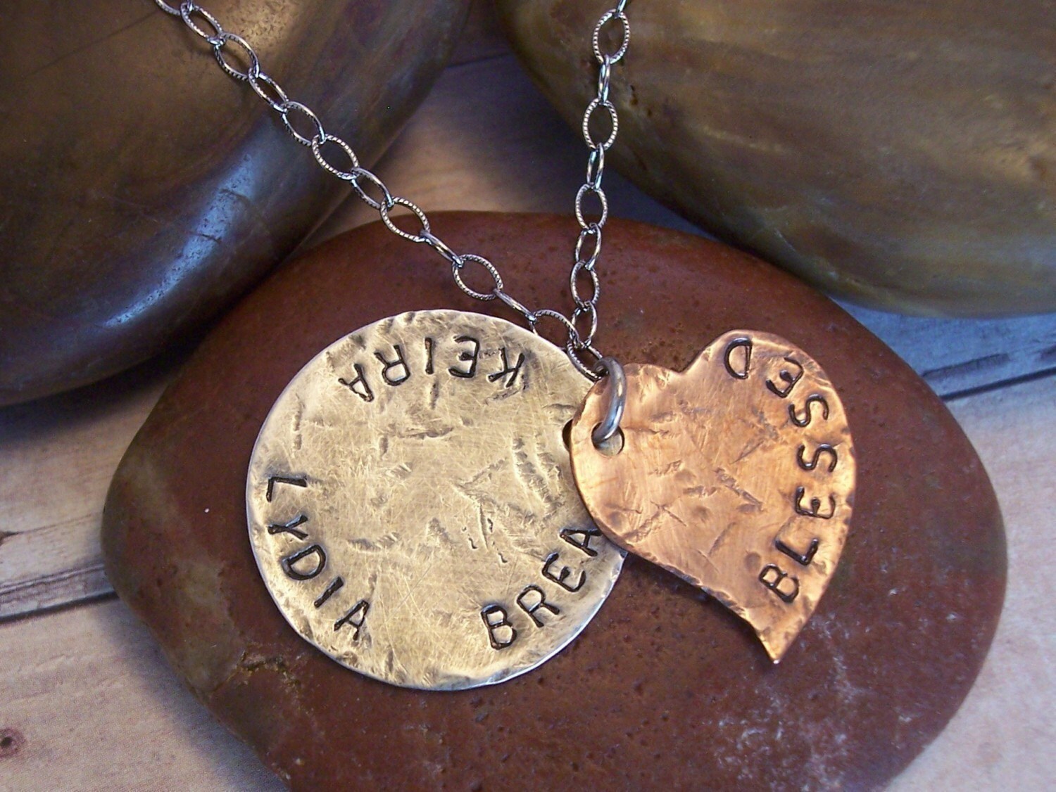 Custom Personalized Hand Stamped BLESSED Copper Heart With - Etsy