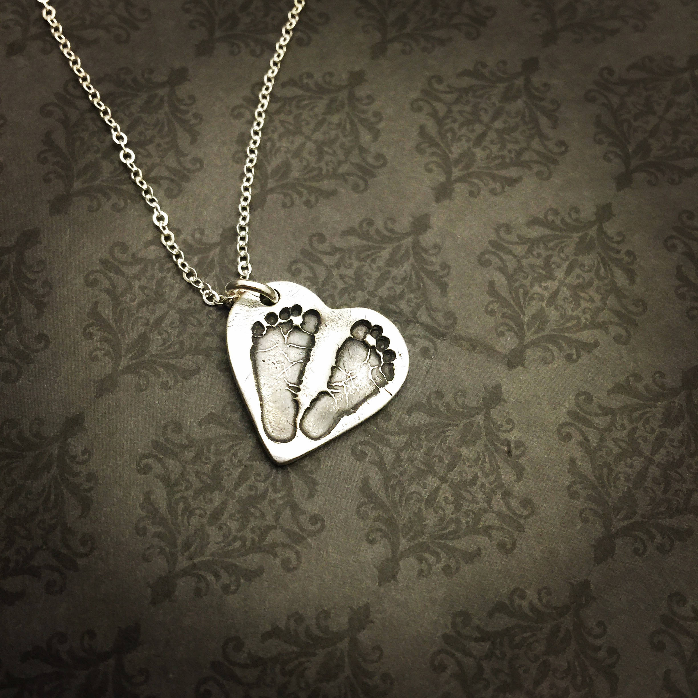 Actual Baby Footprint Necklace - Baby Handprint Necklace - Actual ...