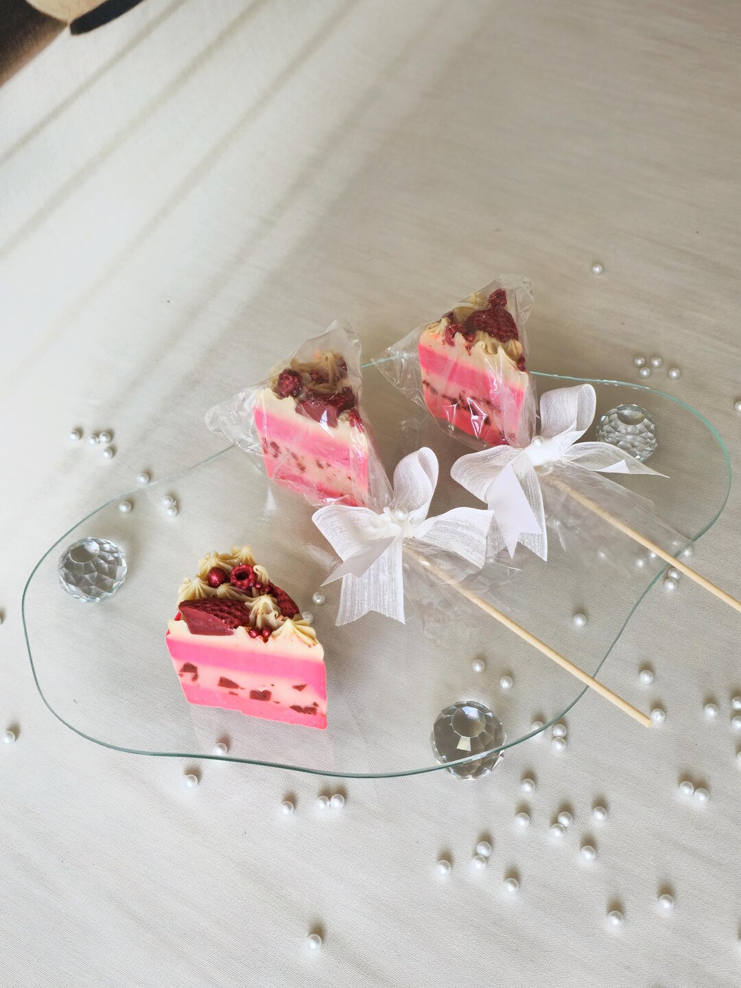 Strawberry Cake Slice Soap: Personalized Birthday Party Favor - Etsy