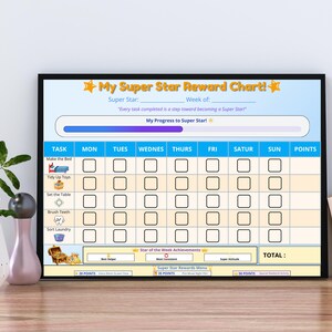 My Super Star Reward Chart - Printable Chore Tracker for Kids | Fun ...