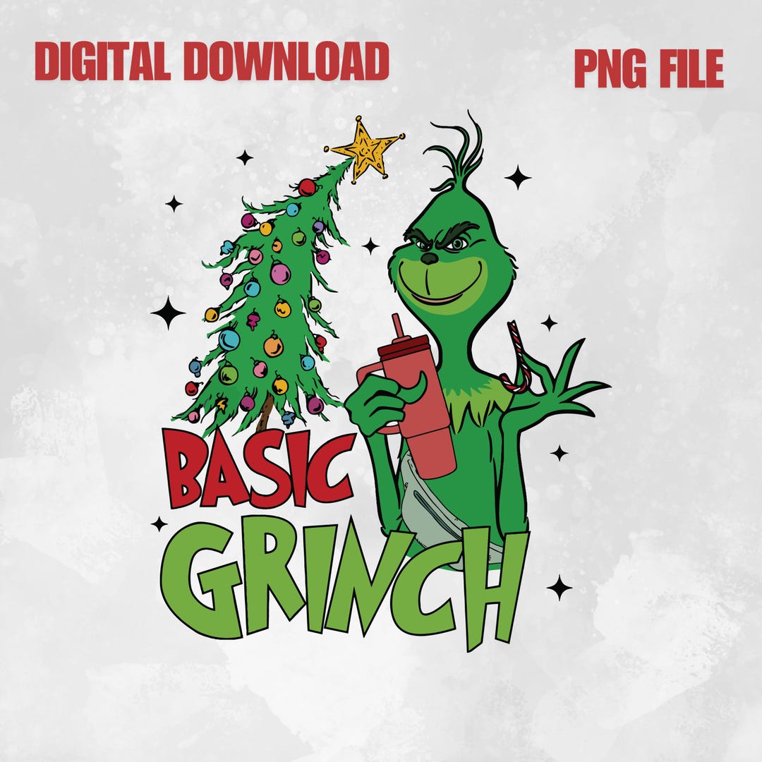 Basic Grinch Png, Christmas Vibes Png, Retro Grinch Png, Funny Grinch ...