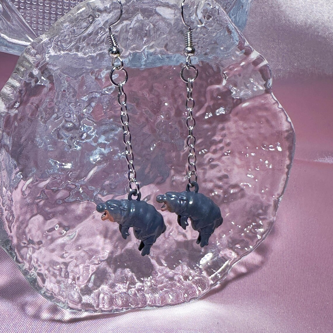 Pygmy Hippo Earrings | Hand-painted 3D Printed Earrings | Unique ...
