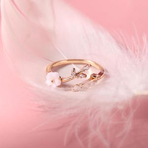 Sakura Ring, Adjustable. Choose Your Color. Gifts for Her, Anniversary ...