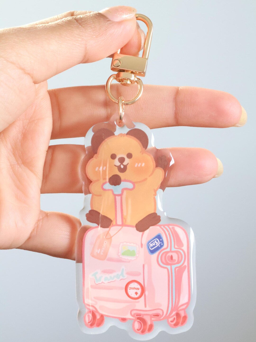 Vacation Quokka Acrylic Keychain| Australian Animal Keychain - Etsy