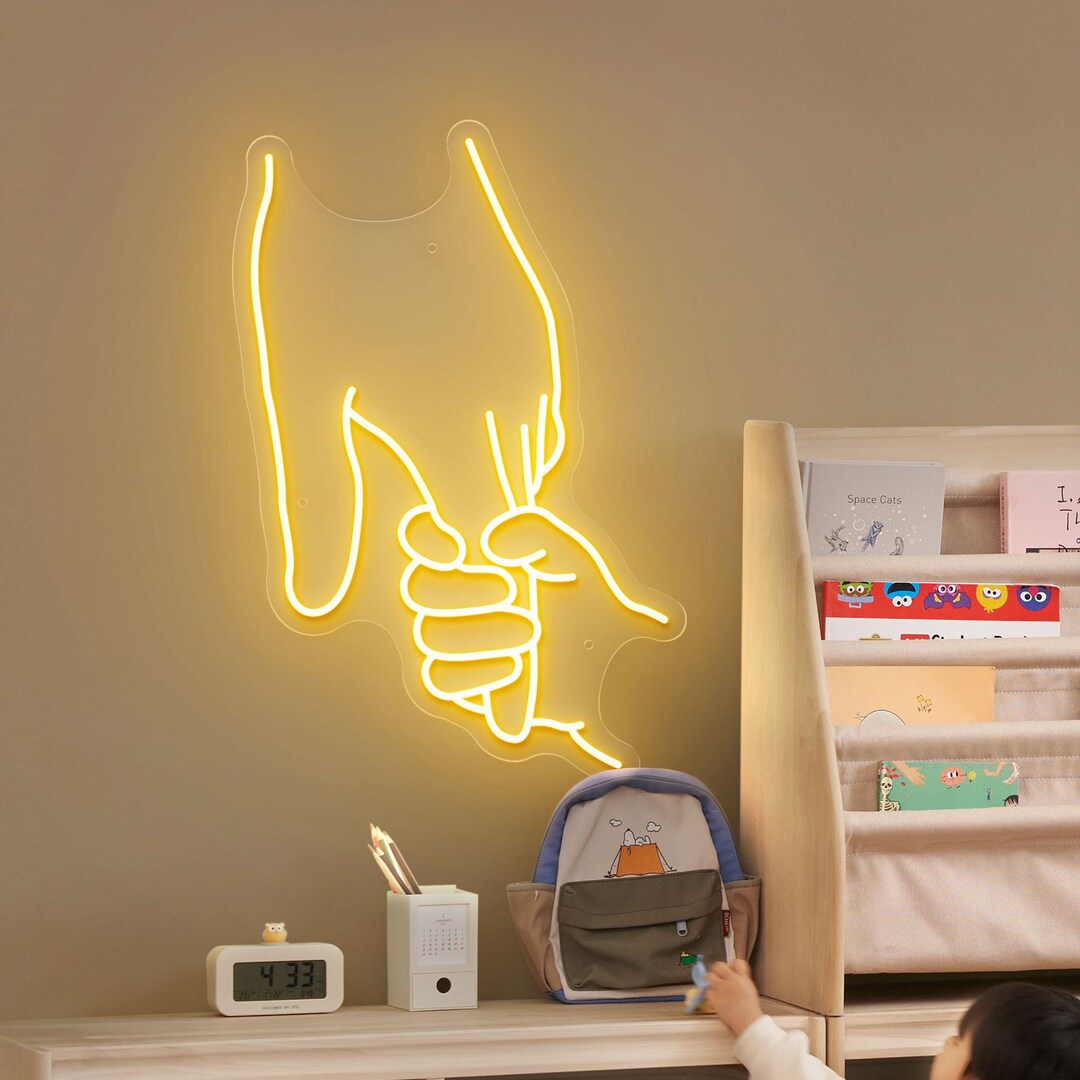 Mother and Child Neon Sign: Custom LED Wall Art, Nursery Decor - Etsy
