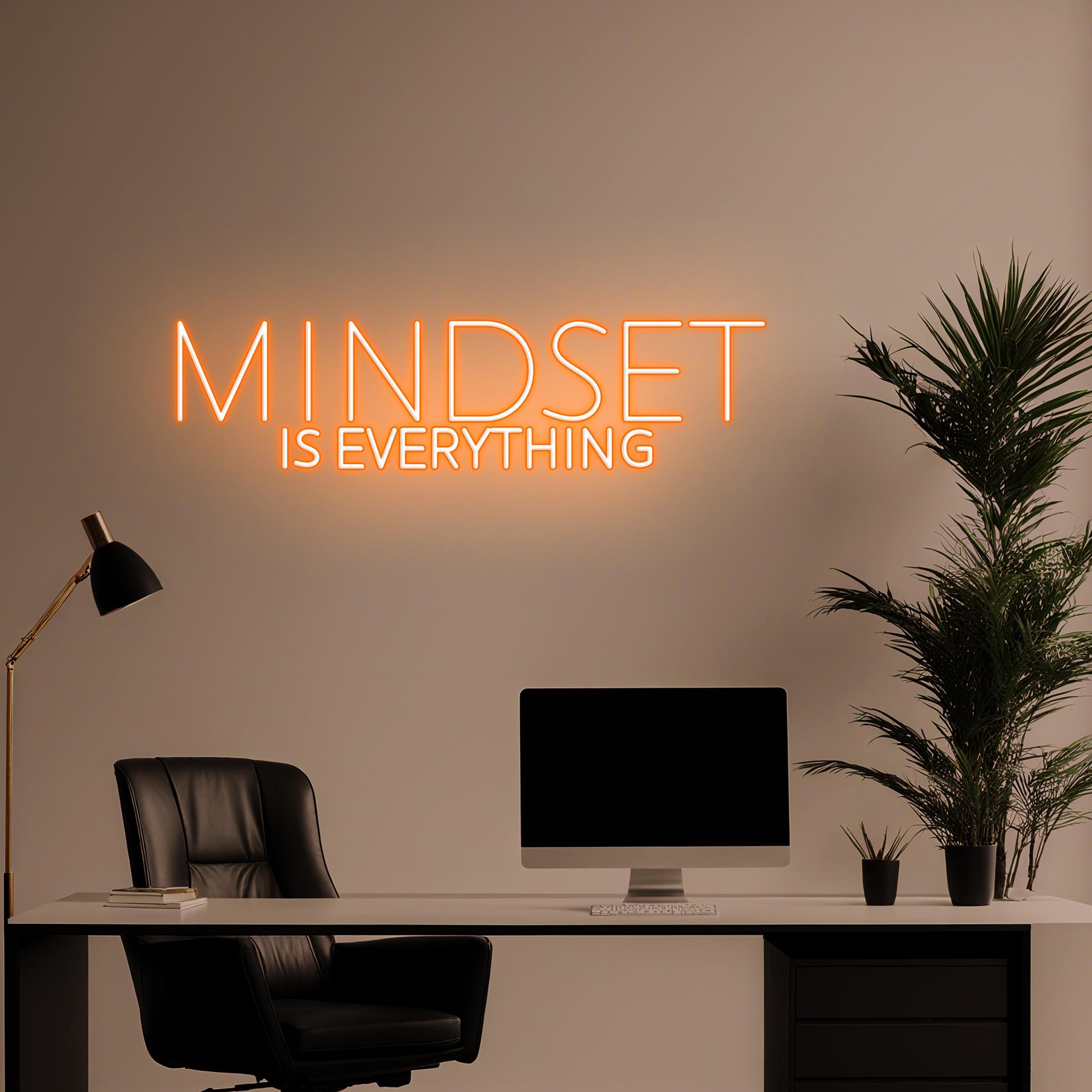 Mindset is Everything Neon Sign | Motivational LED Wall Light ...
