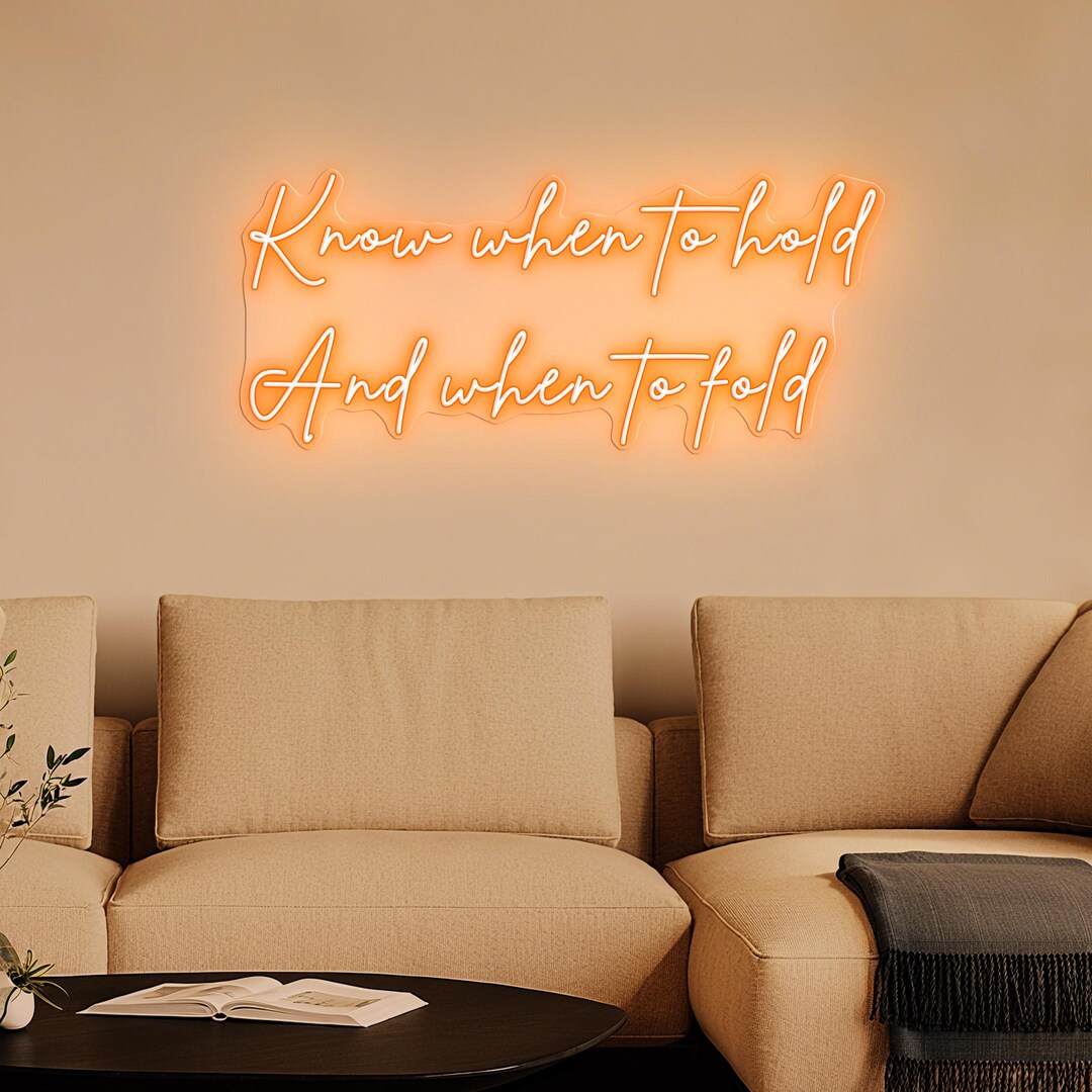 Know When to Hold Neon Sign – LED Wall Art, Game Room Decor - Etsy Canada
