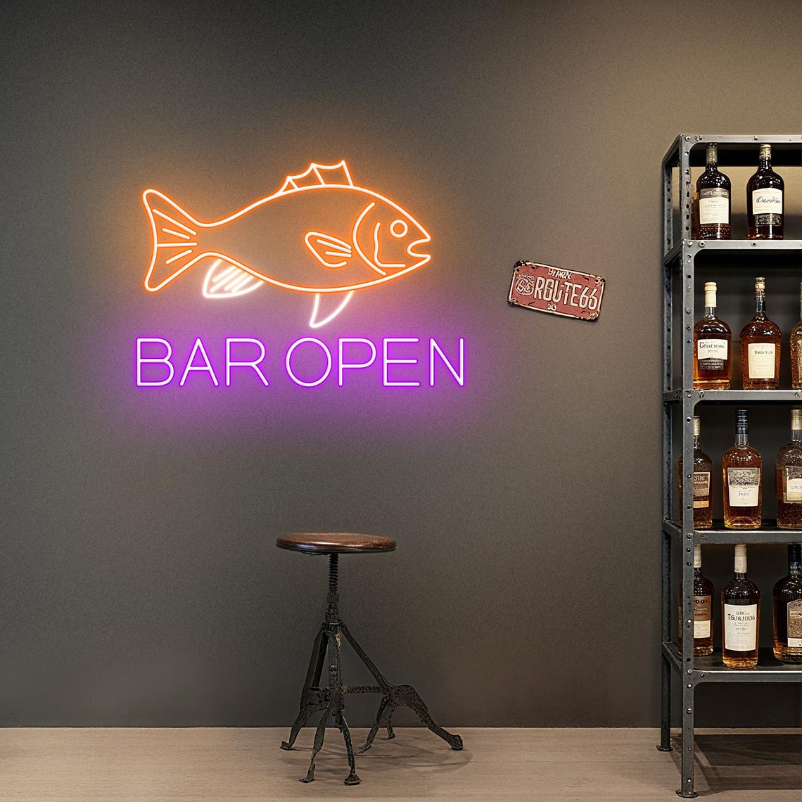 Fish Bar Open Neon Sign | LED Coastal Restaurant Wall Decor - Etsy
