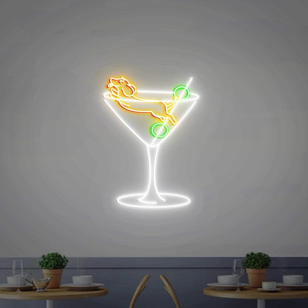Dachshund Martini Neon Sign, Funny Weenie Lover Gift - Etsy