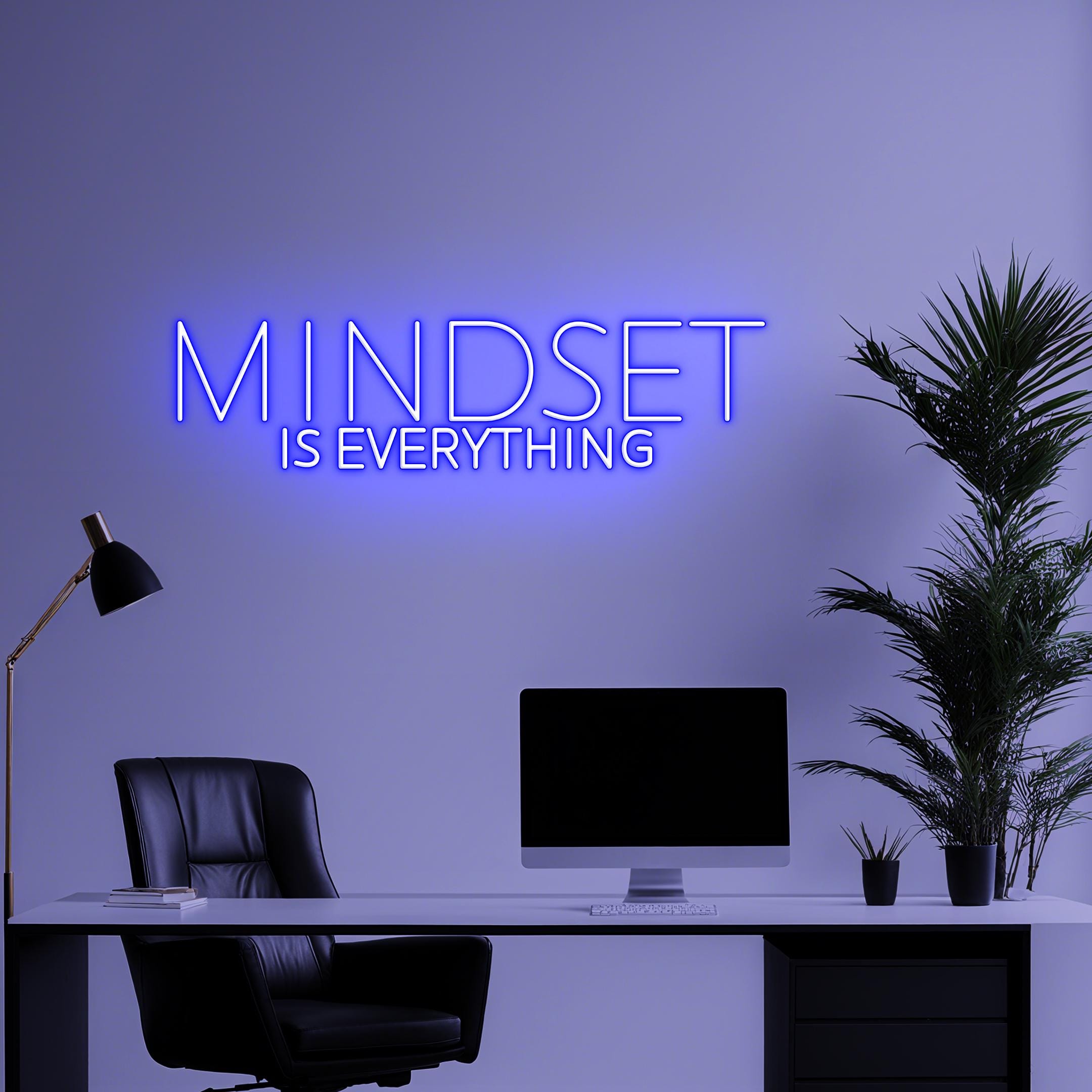 Mindset is Everything Neon Sign | Motivational LED Wall Light ...