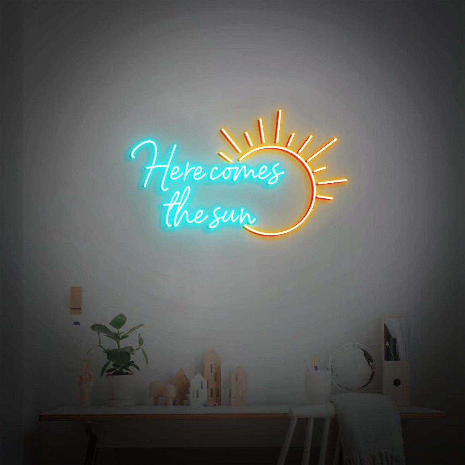 Here Comes the Sun Neon Sign, Nursery Wall Decor - Etsy