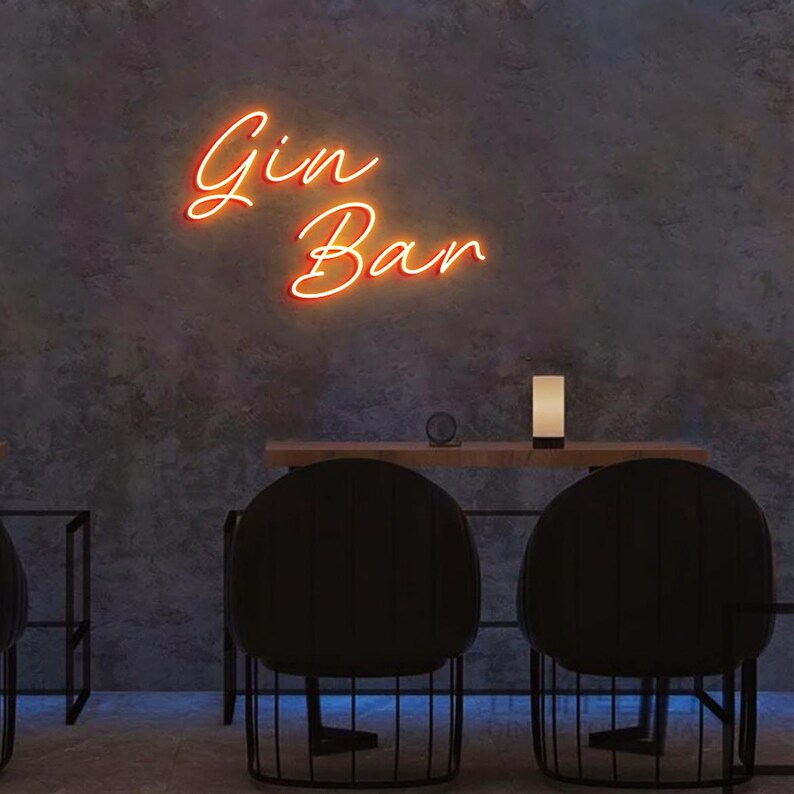 Gin Bar Neon Sign, Gin Bar Sign, Personalized Gin Sign for Wall Hanging ...