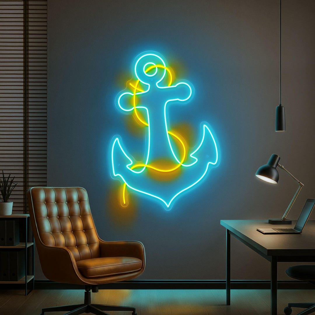 Anchor Neon Sign – Custom Nautical LED Wall Decor - Etsy