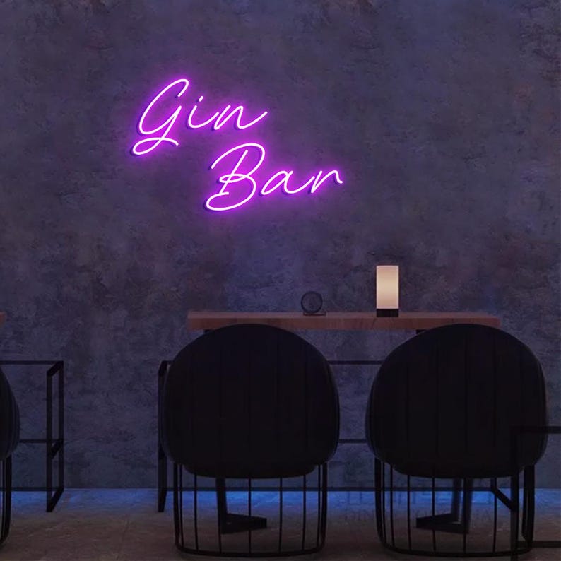 Gin Bar Neon Sign, Gin Bar Sign, Personalized Gin Sign for Wall Hanging ...