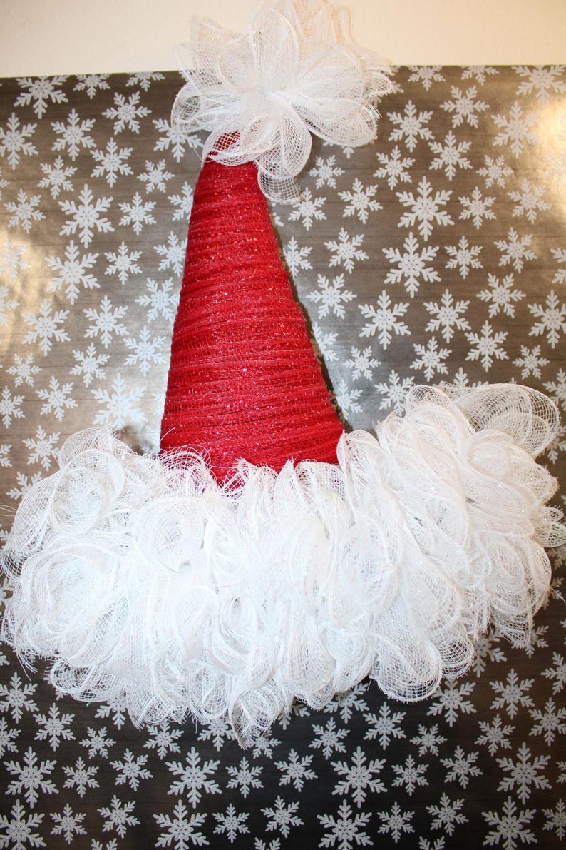 Santa Hat Wreath - Etsy
