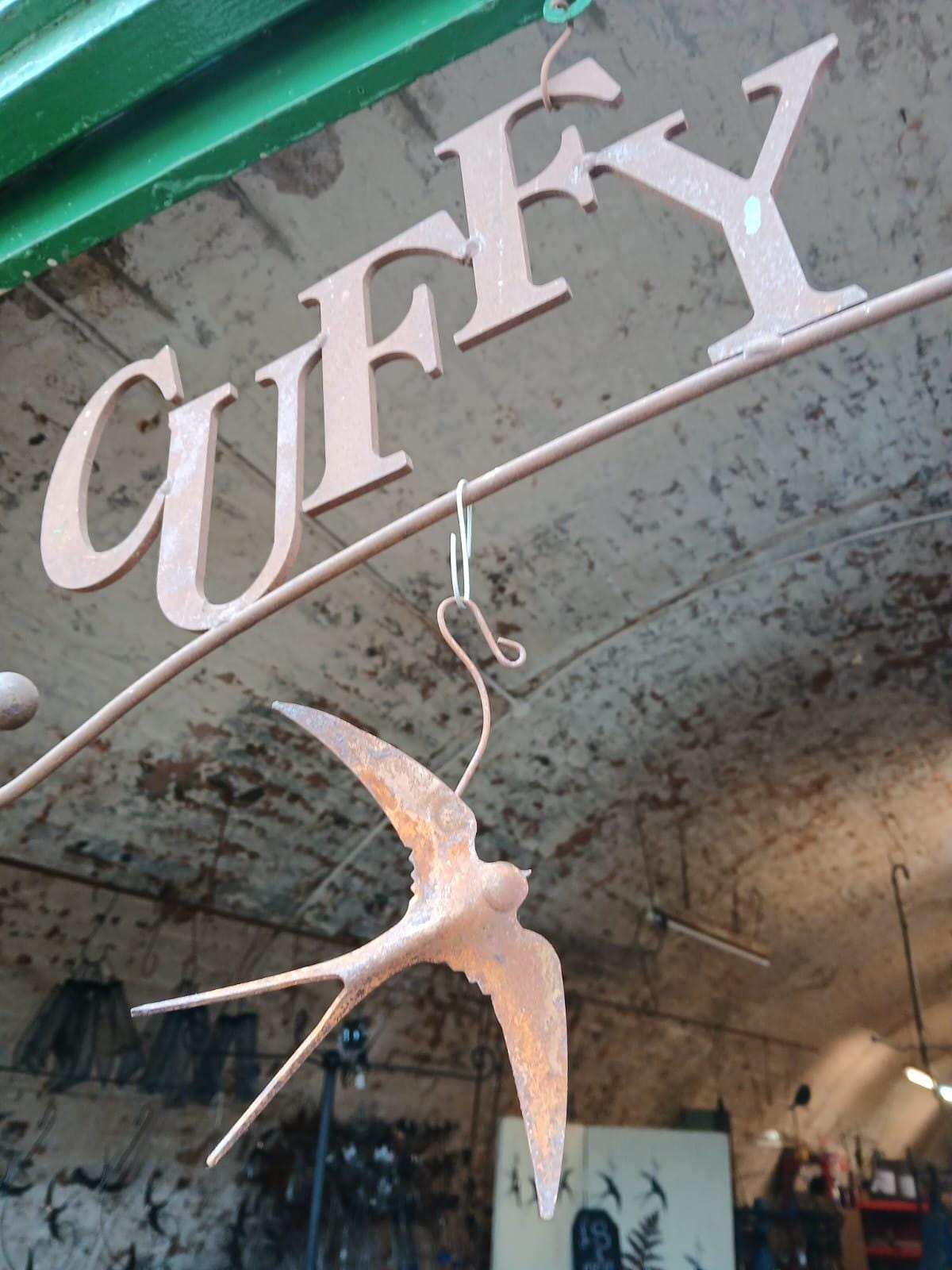 Cuffys Metal Hanging Rusty Swallow Decoration Hand Made Devon Gift ...