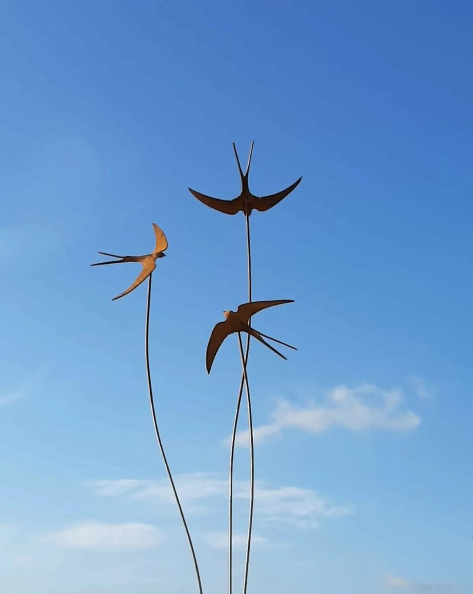 Cuffy's Original Rusty Triple Metal Swallow Scuplture Hand Made in ...