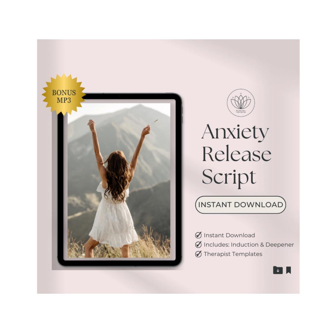 Anxiety Release Hypnosis Script for Therapists | Relaxation & Stress Relief Hypnotherapy Script ...