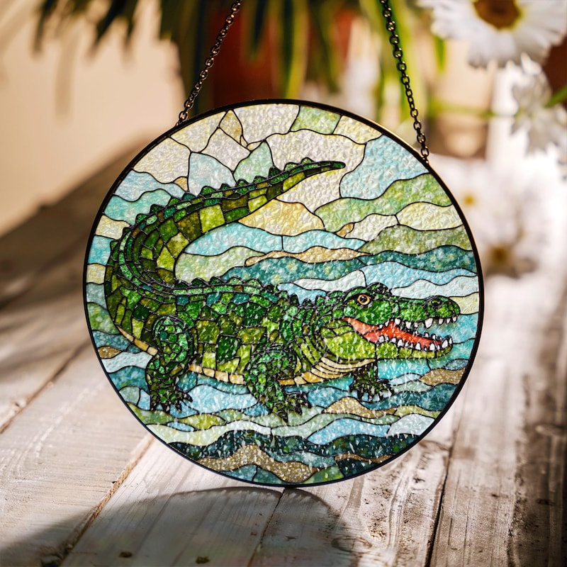Stain Glass Crocodile - Etsy