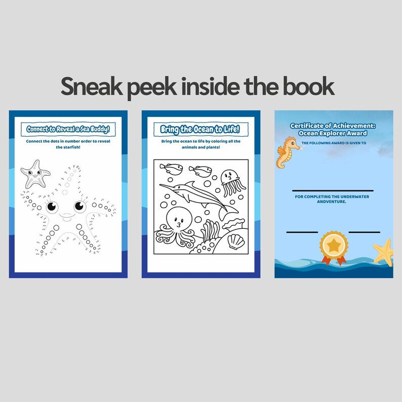 Educational Kids Busy Book Underwater Ocean Themed Digital Worksheet ...