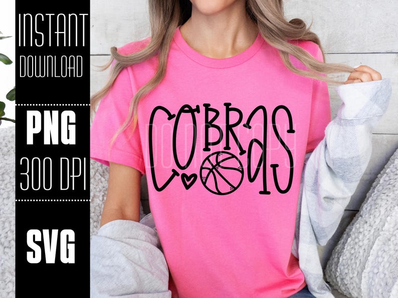 Cobras SVG, Cobras PNG, Cobras Basketball, Mascot Shirt Design, Team ...