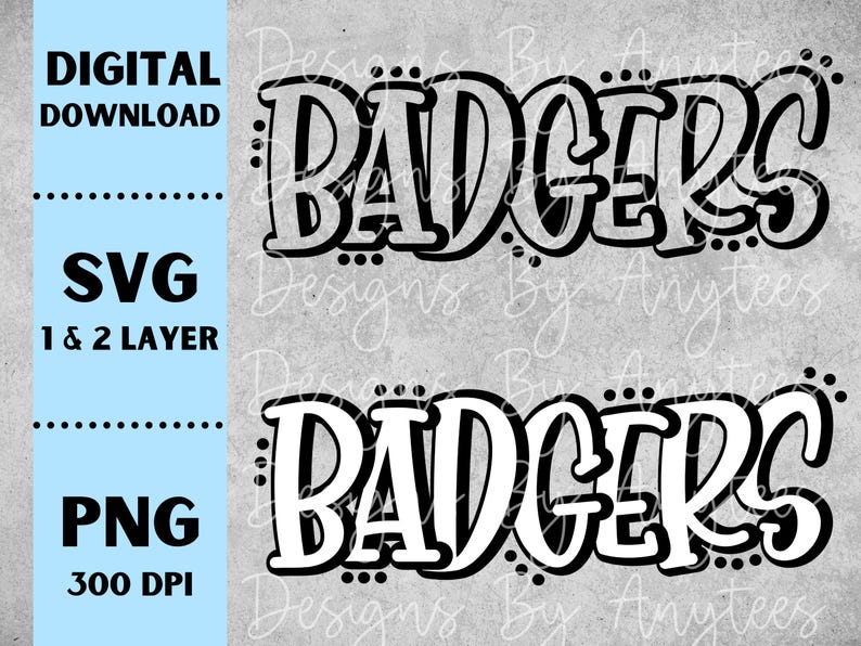 Badgers SVG, Badgers PNG, Mascot Shirt Design, Team Spirit, Badgers ...