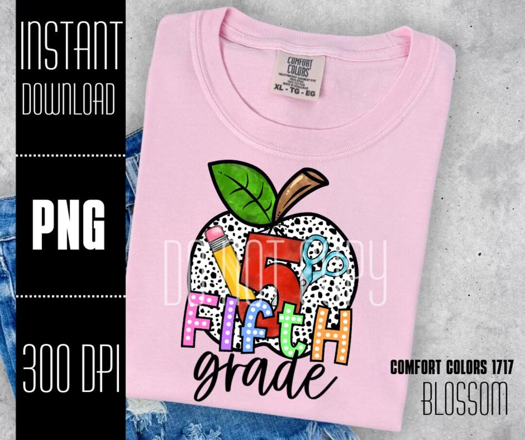 Fifth Grade Png, Back to School PNG, Teacher Png, Apple Png, Dalmatian ...