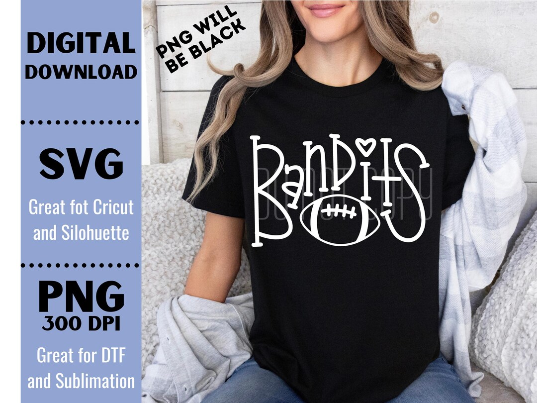 Bandits SVG, Bandits PNG, Bandits Football, Mascot Shirt Design, Team ...