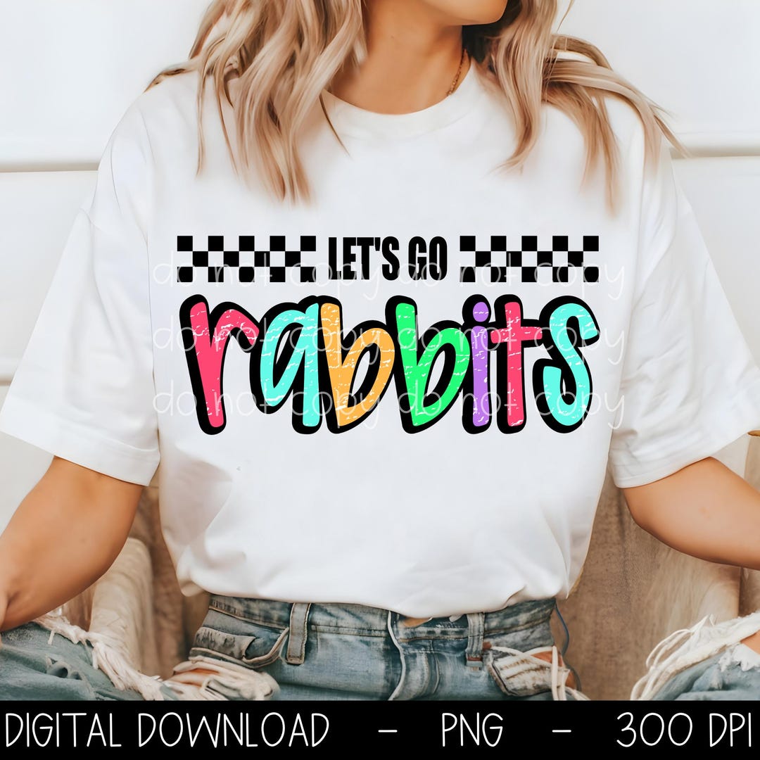 Rabbits PNG, Let's Go Rabbits PNG, Rabbits Digital Download, PNG Design ...