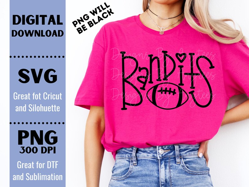 Bandits SVG, Bandits PNG, Bandits Football, Mascot Shirt Design, Team ...