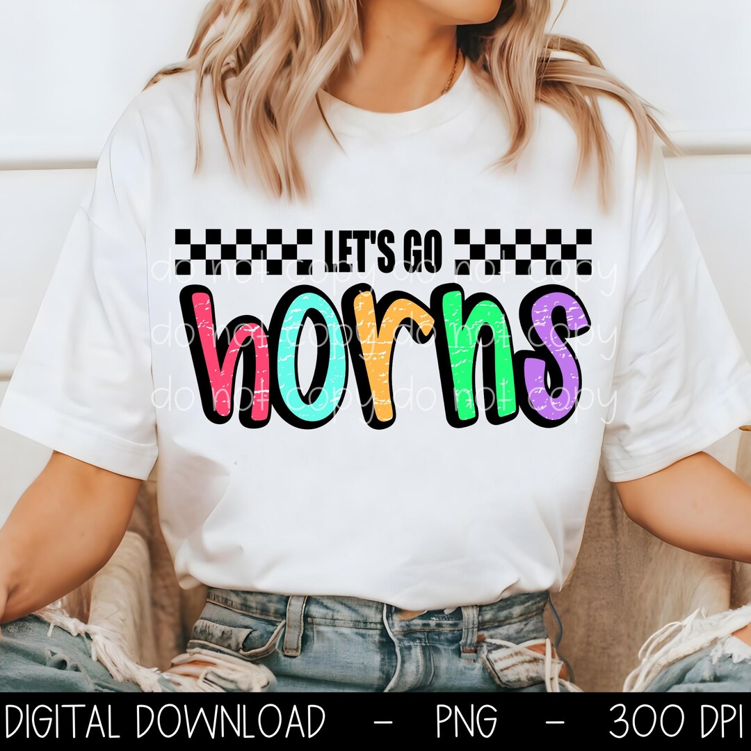 Horns PNG, Let's Go Horns PNG, Horns Digital Download, PNG Design for ...