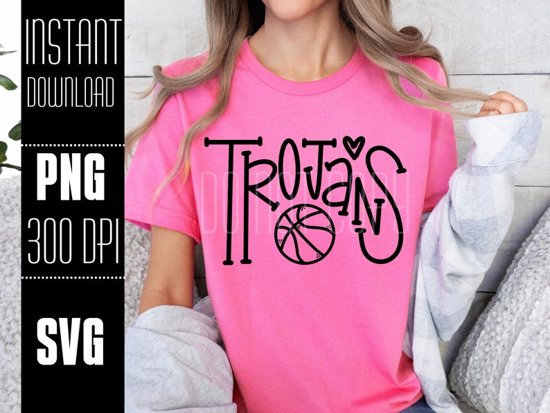 Trojans SVG, Trojans PNG, Trojans Basketball, Mascot Shirt Design, Team ...