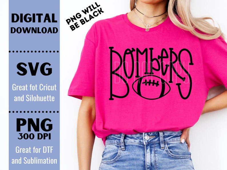 Bombers SVG, Bombers PNG, Bombers Football, Mascot Shirt Design, Team ...