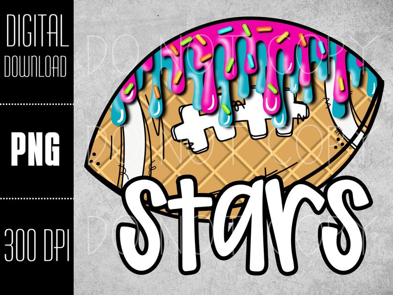 Stars PNG, Stars Football PNG, Stars Digital Download, Football Drip ...