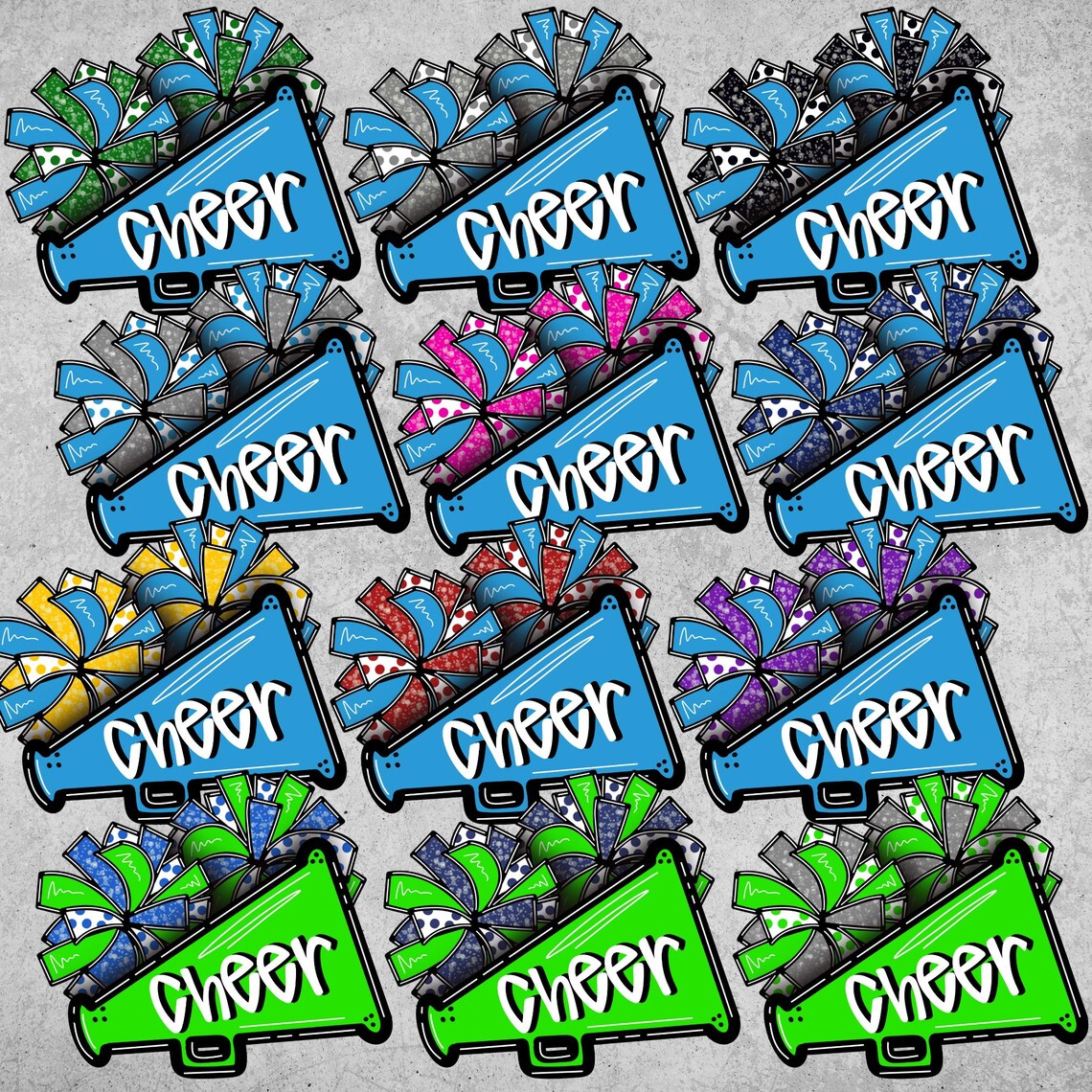 Cheer Megaphone Bundle, Cheer Png, Megaphone Png, Pom Pom Png, PNG ...