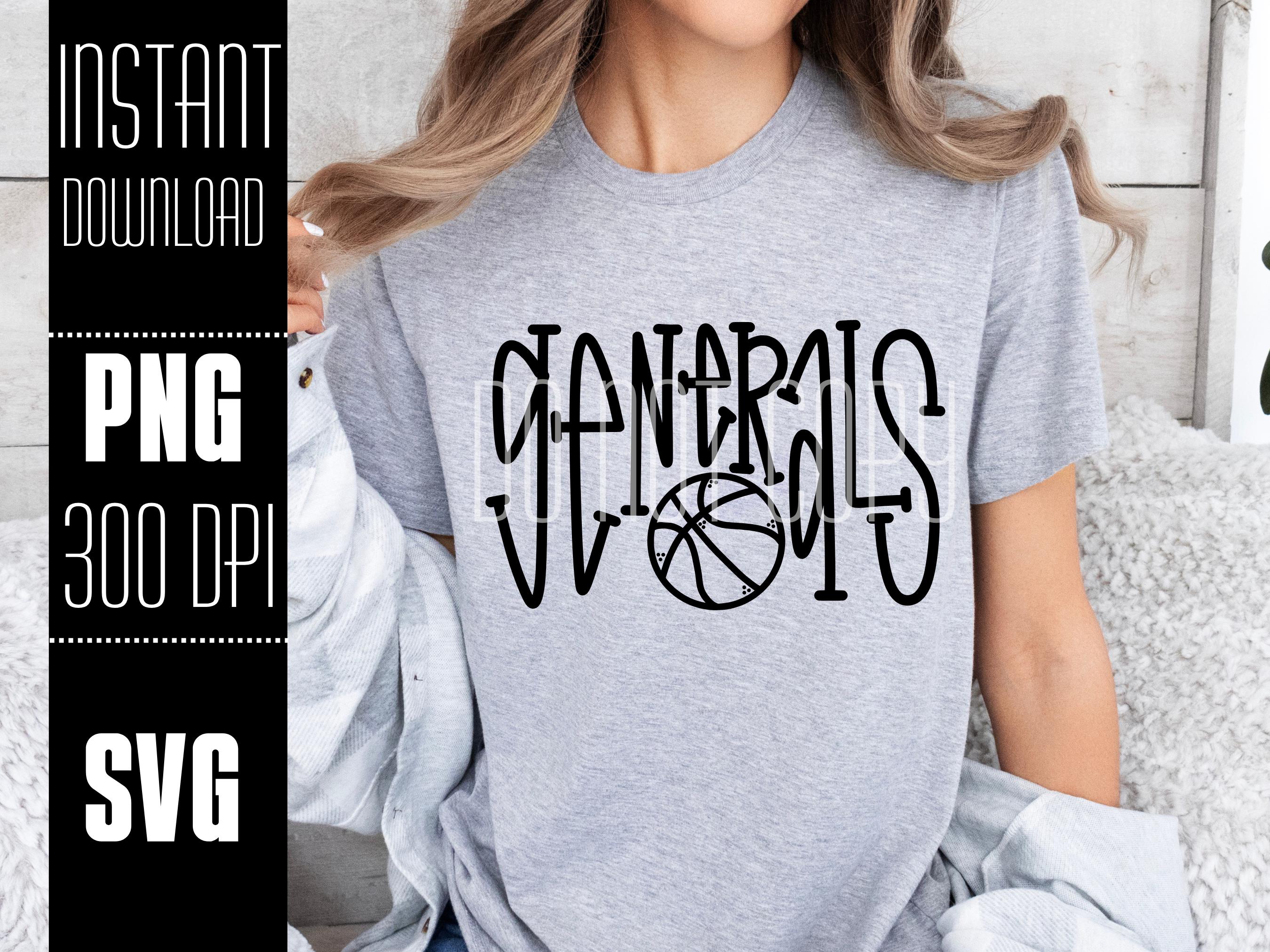 Generals SVG, Generals PNG, Generals Basketball, Mascot Shirt Design ...