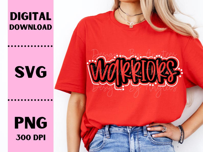 Warriors SVG, Warriors PNG, Mascot Shirt Design, Team Spirit Png ...