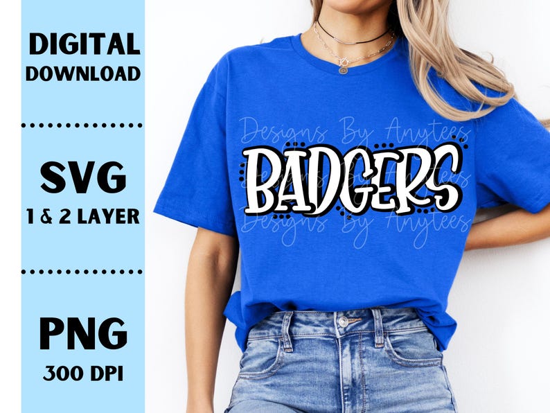 Badgers SVG, Badgers PNG, Mascot Shirt Design, Team Spirit, Badgers ...