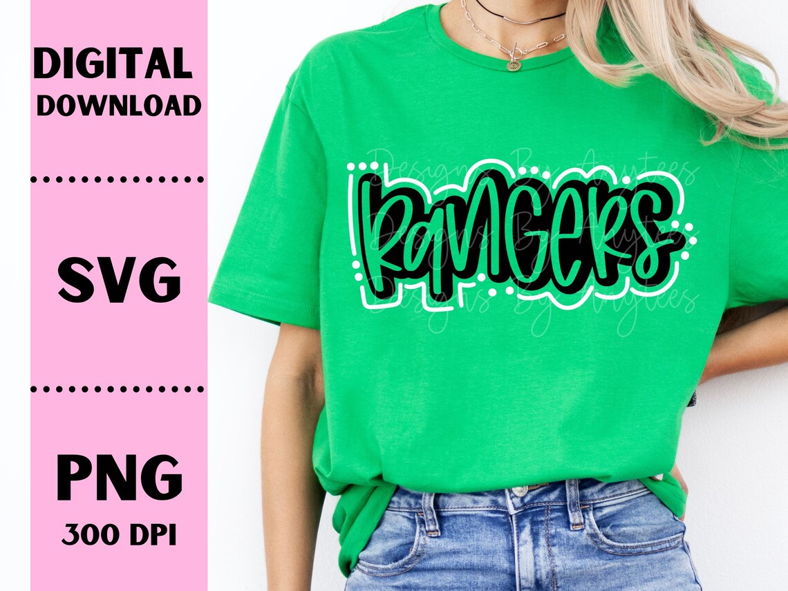 Rangers SVG, Rangers PNG, Mascot Shirt Design, Team Spirit Png, Rangers ...