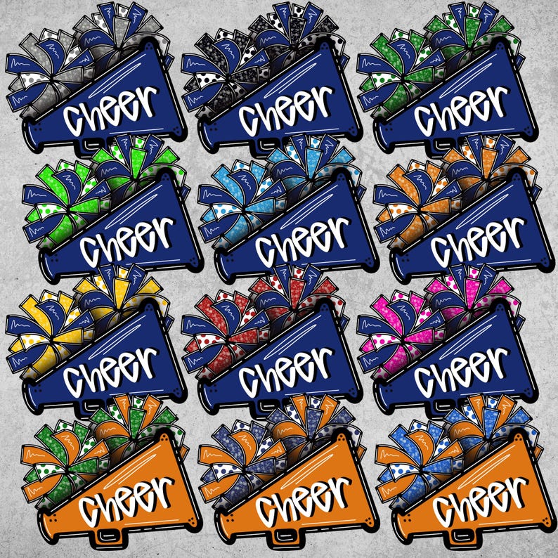 Cheer Megaphone Bundle, Cheer Png, Megaphone Png, Pom Pom Png, PNG ...
